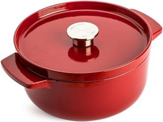 KitchenAid Cast Iron 22cm/3,3L Kasserolle mit Deckel, Hochwertig, Robust & Langlebig, Anbraten, Bräunen,Braten,PFAS-freie Emaille Innenseite,Induktion,Ergonomisc
