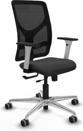 Piqueras y Crespo Ergonomischer Stuhl mit schwarzen und wei&szlig;en Armlehnen, h&ouml;henverstellbare Lendenwirbelst&uuml;tze, ausgestattet mit Syncro/Traslack und Schneideschaum. Sch