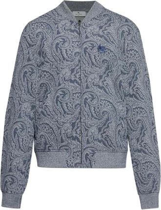 Etro Homme, Vestes, Gris, Taille: XL Paisley Print Bomber Jacket