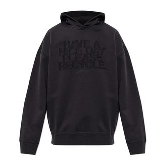 Ganni Have a Nice Day Hoodie - - Sweatshirts & Hoodies - Damen - Schwarzk - M