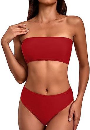 Generic Bikini pour femme sexy et &eacute;l&eacute;gant - Deux pi&egrave;ces - Triangle - Col en V - Push Up - Bikini de plage - Maillot de bain incurv&eacute; - Haut de bikini avec remb
