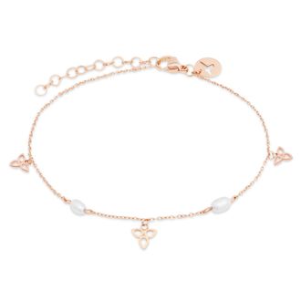 Tamaris Pearl Flower Bracelet - roségold - Armband mit Zirkoniasteinen und Blütenanhängern aus Edelstahl