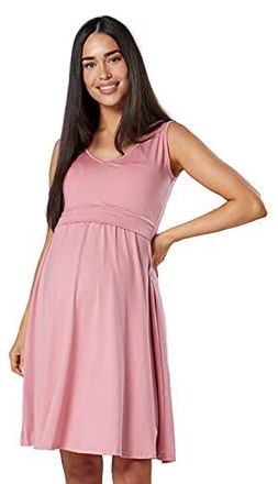Happy Mama Femme Robe Patineuse dallaitement Maternit&eacute; Double Couches. 685p (Rose Sombre, 44-46, 2XL)