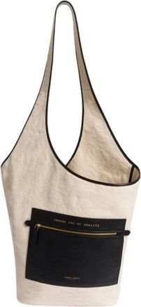 Alberta Ferretti Femme, Sacs, Blanc, Taille: ONE Size Sac Seau en Coton avec D&eacute;tails Contrast&eacute;s