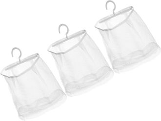 SOLUSTRE 3 Stück Teiliges Mesh Hängeorganizer mit Haken Atmungsaktive Aufbewahrungstaschen für Küche und Badezimmer Vielseitiger Netzbeutel für Wäscheklammern 