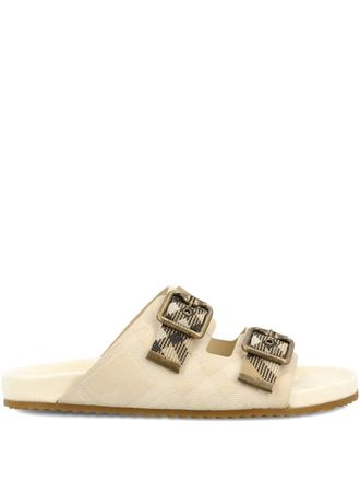 Burberry check-pattern buckle sandals - Tons neutres