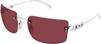 Gucci GG2038S002 Rimless Rectangle Sunglasses - Silver