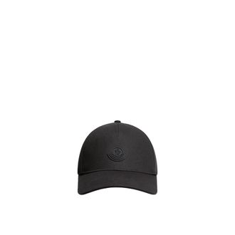 Moncler Moncler Silicone Logo Cotton Baseball Cap, Women, Black, Size: One Size