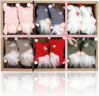 Com-Four 12x pendentifs de P&egrave;re No&euml;l de qualit&eacute; sup&eacute;rieure pour Le Sapin de No&euml;l, pendentifs de Figurines de Sapin de No&euml;l comme d&eacute;corations de Sapin, d&eacute;corati