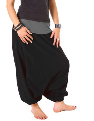 vishes Alternative Bekleidung - Haremshose aus Fleece Einheitsgr&ouml;&szlig;e/Lange Gr&ouml;&szlig;e Schwarzgrau 44-50