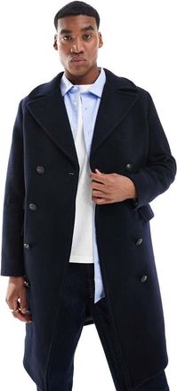 Superdry Langer Mantel aus Wolle in Eclipse-Marineblau