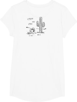 Peanuts Erdn&uuml;sse - Spike mit Kaktus Unisex Cartoon T-Shirt, Grau, S