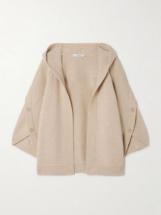 Max Mara Cardigan À Capuche En Laine Et Cachemire Mélangés Vals - Neutres