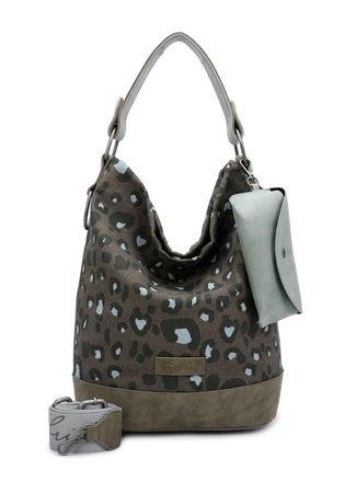 Fritzi Aus Preu&szlig;en Fritzi Izzy07 Olga Canvas Leo Jungle Hobo Baumwollmix Damen Umh&auml;ngetasche Festival City Beach vegan abnehmbares Brillenetui Leoprint Schultergurt 37 x