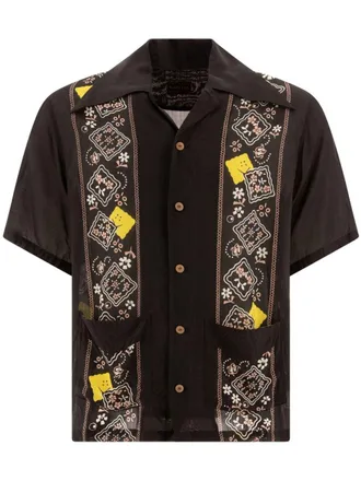 KAPITAL chemise &agrave; fleurs - Noir