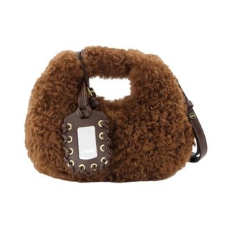 Ganni Mini Sac Hobo en Fausse Fourrure - Femme - Sacs - Brun - Taille: ONE Size