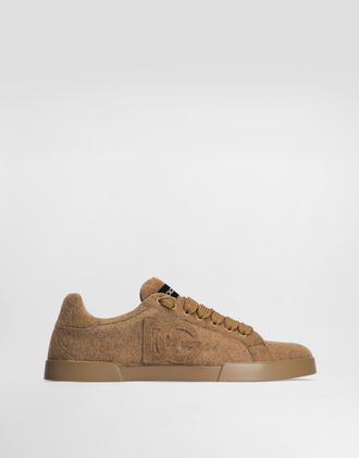Dolce & Gabbana Sneaker Portofino Aus Wolle - Mann Sneakers Beige 41.5