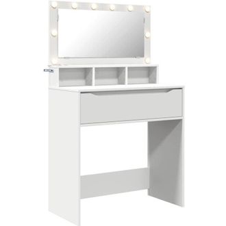 vidaXL Schlafzimmer-Frisiertische mit Speicher Wei&szlig; 80 x 39,6 x 135 cm vidaXL