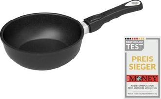 AMT Gastroguss AMZN-I-620-Z20B - Petit wok - 20 cm de diam&egrave;tre - 6 cm de haut - Manche amovible - Compatible induction - Rev&ecirc;tement anti-adh&eacute;sif Lotan - Po&ecirc;le en fon