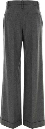Brunello Cucinelli Wool-Blend Palazzo Trousers - Gray