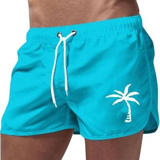Generic Short de bain hawa&iuml;en &agrave; s&eacute;chage rapide avec poches pour homme, bleu ciel, 3XL