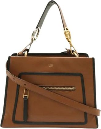 Fendi Pre-owned Runaway Leather 2way Bag - Femme - Pre-owned - Brun - Taille: ONE Size