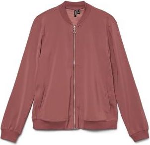 Vero Moda Veste de Tailleur pour Femme Fly Away Col Fermeture &eacute;clair Veste l&eacute;g&egrave;re Polyvalente, Couleurs:Marron-3, Taille:XL