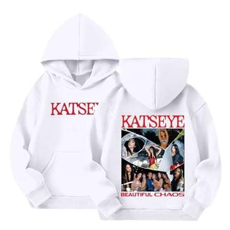 Generic Sweat &agrave; capuche pour femme Kpop Fan Support Merch Pull &agrave; capuche style cor&eacute;en T-shirt &agrave; manches longues Harajuku Y2K Streetwear Tenue, Blanc., 4XL