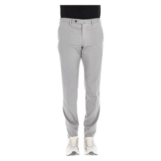 Pantaloni Torino Homme, Pantalons, Gris, Taille: S Pantalon Slim Fit en Coton et Soie Gris