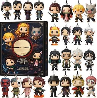 Generic Calendrier de lavent 2025 compte à rebours de 24 jours avant Noël, 24 décorations de sapin de Noël 2D en acrylique pour les fans A01