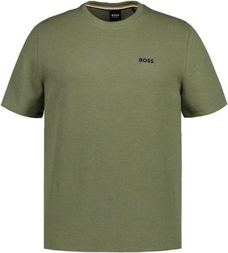 HUGO BOSS Herren T-Shirt gr&uuml;n Jersey-Baumwolle unifarben