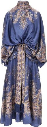 Zimmermann Robe Valiant &agrave; manches chauve-souris - Femme - Robes - Bleu - Taille: 42 FR