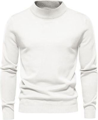 Generic Pull Sweater Col Roul&eacute; pour Hommes en Maille Uni paisseur Moyenne Doux Basique D&eacute;contract&eacute; Coupe Slim Sweat-Shirt Fit Respirant Qualit&eacute; Sup&eacute;rieure R&eacute;s