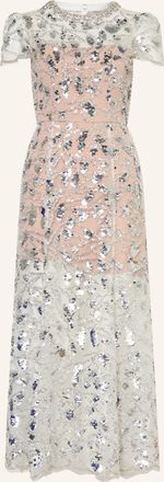Self Portrait Self-Portrait Mesh-Kleid Mit Pailletten Und Schmucksteinen silber