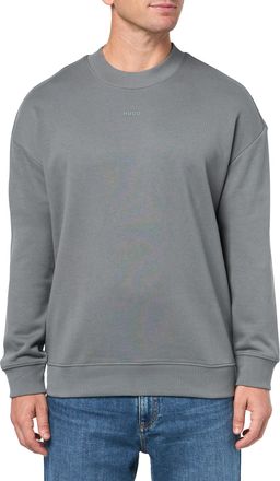 HUGO BOSS Herren-Sweatshirt mit kleinem Logo, French Terry, Lava Smoke, X-Large
