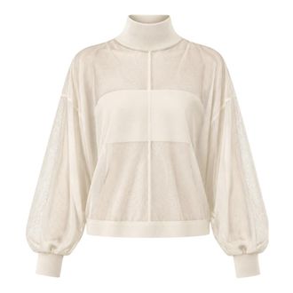 Meimeij Fledermaus&auml;rmel-Strickoberteil - - Tops - Damen - Beige - M