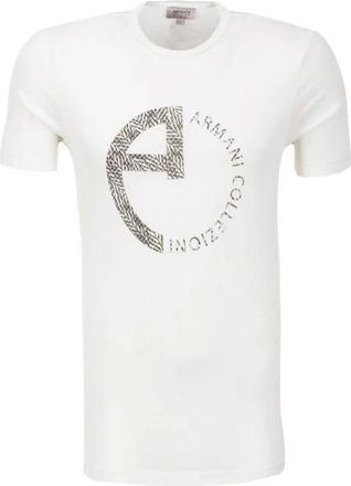 Armani T-shirt &agrave; col rond - Homme - Tops - Blanc - Taille: 2XL