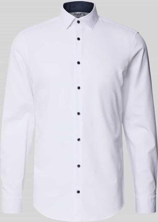 Jake*s Slim Fit Business-Hemd mit Knopfleiste