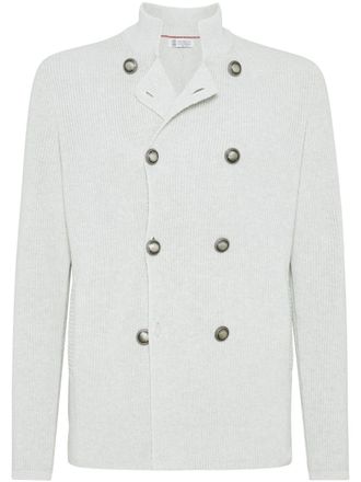 Brunello Cucinelli cardigan en coton &agrave; boutonni&egrave;re crois&eacute;e - Tons neutres