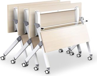 Generic Tragbarer Klapptisch, klappbarer Konferenztisch, mobiler Klapptisch f&uuml;r Schulungen, Seminartisch mit 360&deg;-Drehrollen und Feststellbremsen, Ablagef&auml;che