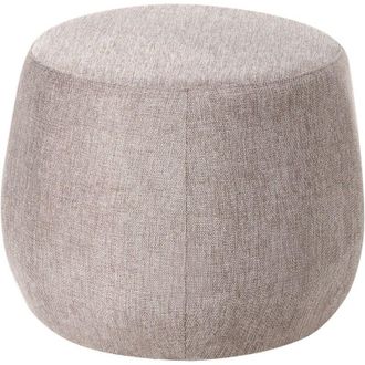 Beliani Pouf Rond Moderne en Tissu pour Salon et Chambre &agrave; Coucher Taupe Ashton
