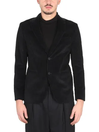 Tonello Velvet with Peaked Lapels Blazer - Black
