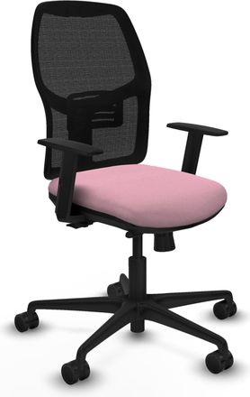 Piqueras y Crespo Computerstuhl Rosa Alfera mit 1D-Armen, h&ouml;henverstellbare Lendenwirbelst&uuml;tze, ausgestattet mit Syncro/Traslack und Schneidschaum, mit Rollen von 65 mm