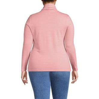 Lands End Rollkragenshirt aus Baumwoll/Modalmix, Damen, Gr&ouml;&szlig;e:48-50 plus, Pink, Baumwolle/Elasthan/Baumwolle Modal, by Lands End