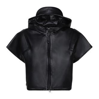 Issey Miyake Kurzarm Kapuzenjacke mit Rei&szlig;verschluss - - Jackets - Damen - Schwarzk - M
