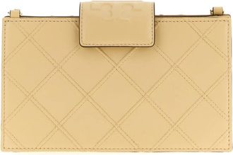 Tory Burch Femme, Accessoires, Beige, Taille: ONE Size Mini Portefeuille Cha&icirc;ne Souple Fleming