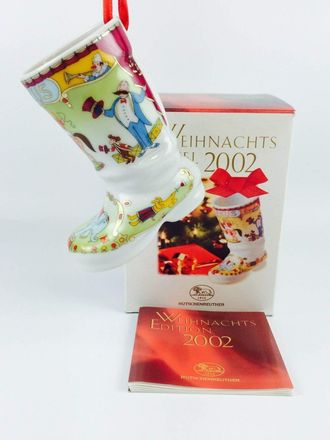 Hutschenreuther Porzellanstiefel Stiefel Weihnachtsstiefel 2002 - Hutschenreuther - in OVP