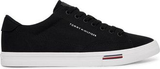 Tommy Hilfiger Sneakers aus Stoff Vulc Core Rwb Long Lace Cvs FM0FM05813 Schwarz