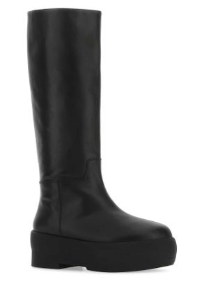 Gia Borghini Womens Black Leather Gia 16 Boots 5000 Stivali
