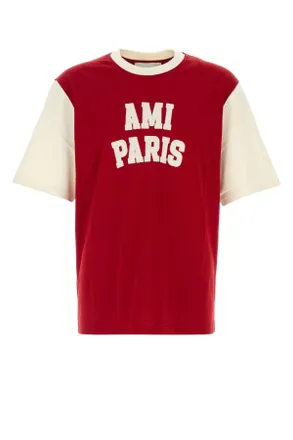 Ami Logo-Embroidered T-Shirt - Red